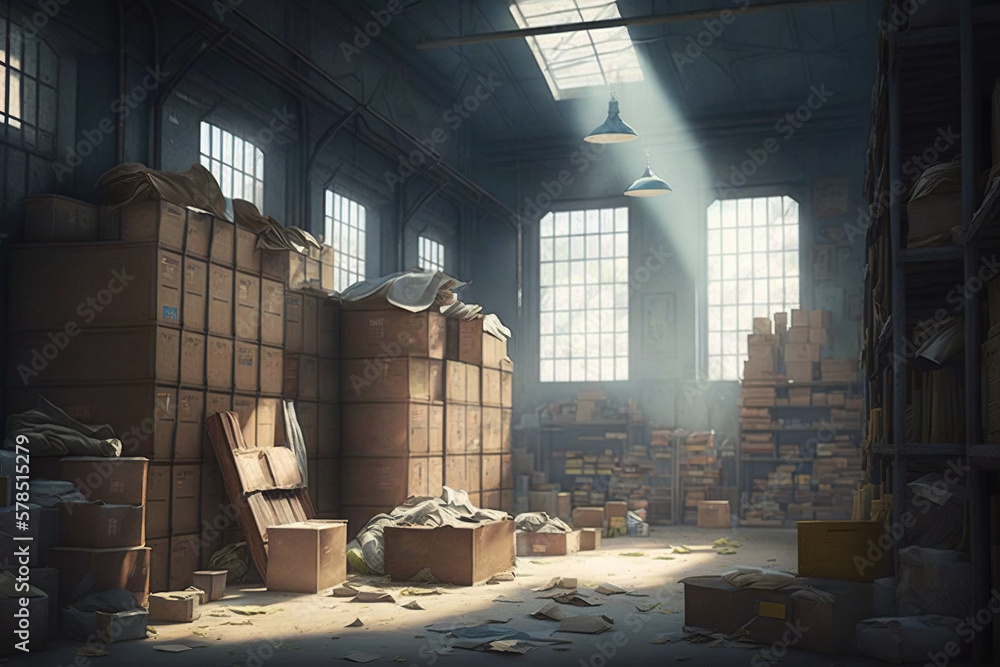 Warehouse of lost things, concept of Abandoned Objects and Forgotten ...