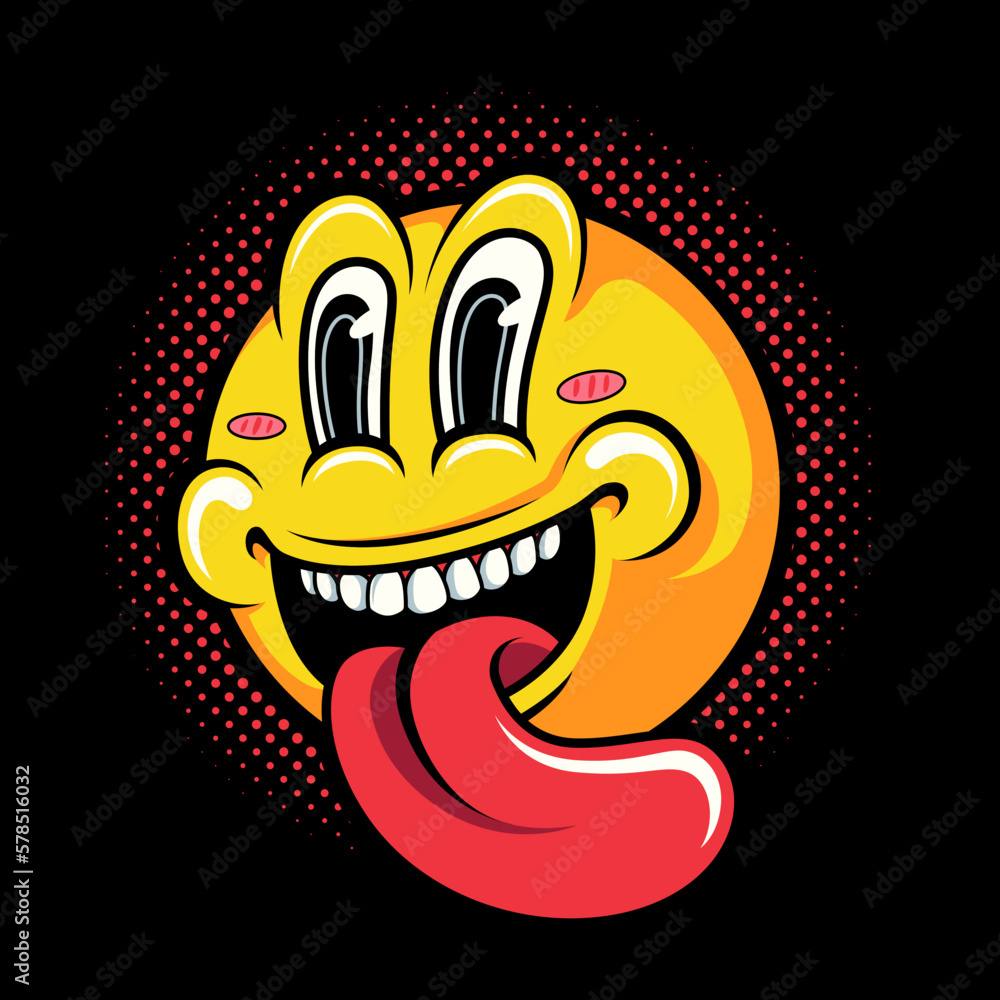 Smile emoticon cartoon Stock Vector | Adobe Stock