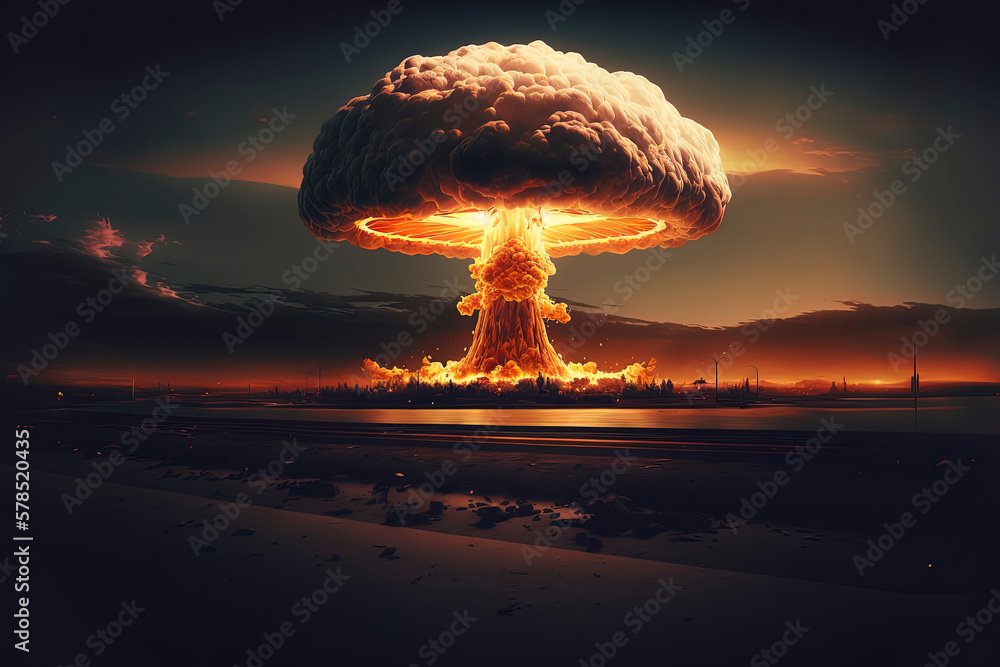 nuclear explosion AI-Generated Stock Illustration | Adobe Stock