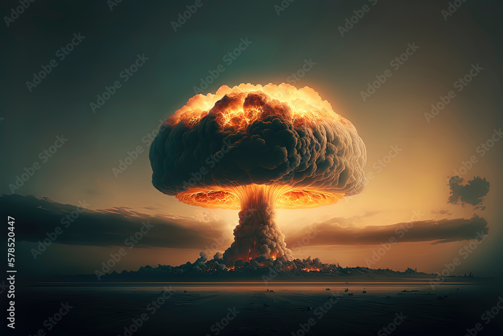 nuclear explosion AI-Generated Stock Illustration | Adobe Stock