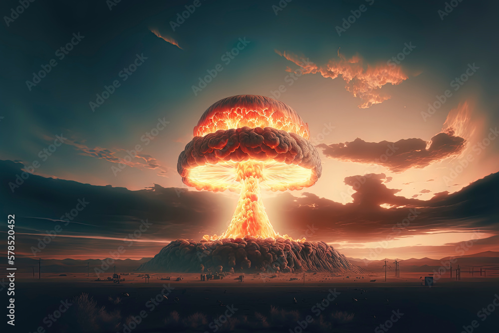nuclear explosion AI-Generated Stock Illustration | Adobe Stock