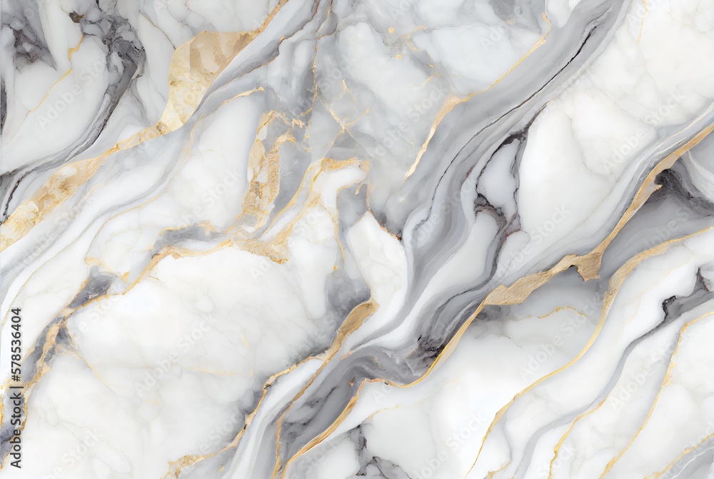 White marble with gold and grey veins surface abstract background ...