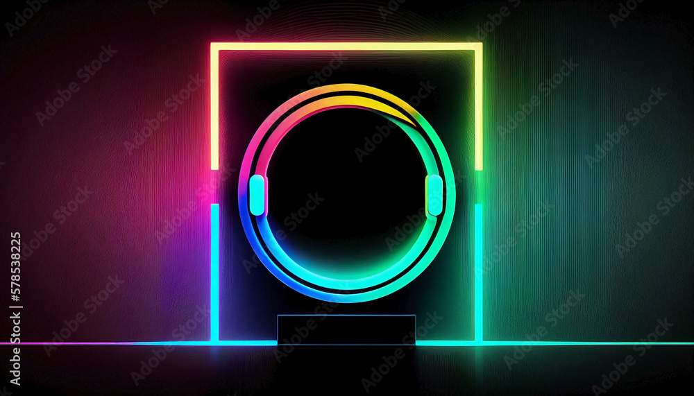 Primary colors logo with circular negative space in the middle of the ...