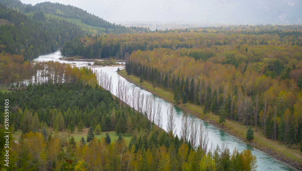 Duncan basin created by the Duncan Dam in Duncan British Columbia shot ...
