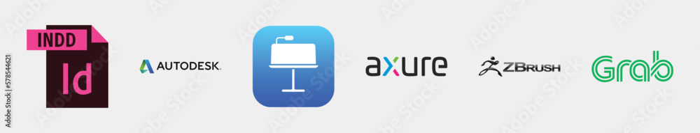 Software brand logo collection. Editorial vector logo set. Stock Vector ...