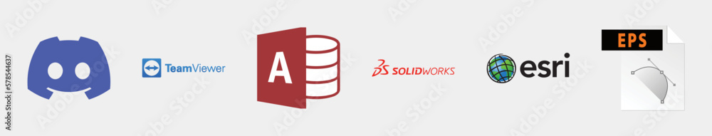 Software brand logo collection. Editorial vector logo set. Stock Vector ...