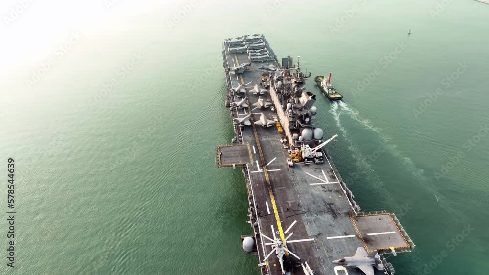 Nuclear ship Military navy ship war ship carrier full loading fighter ...