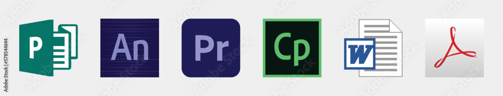 Software brand logo collection. Editorial vector logo set. Stock Vector ...