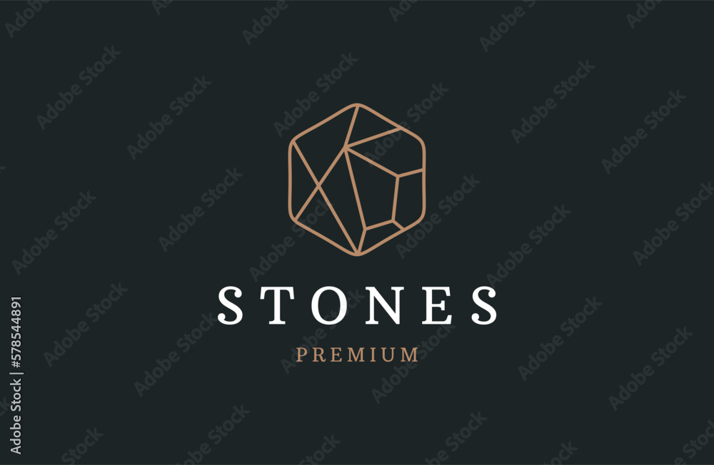 stone logo icon design vector illustration with abstract isolated black ...
