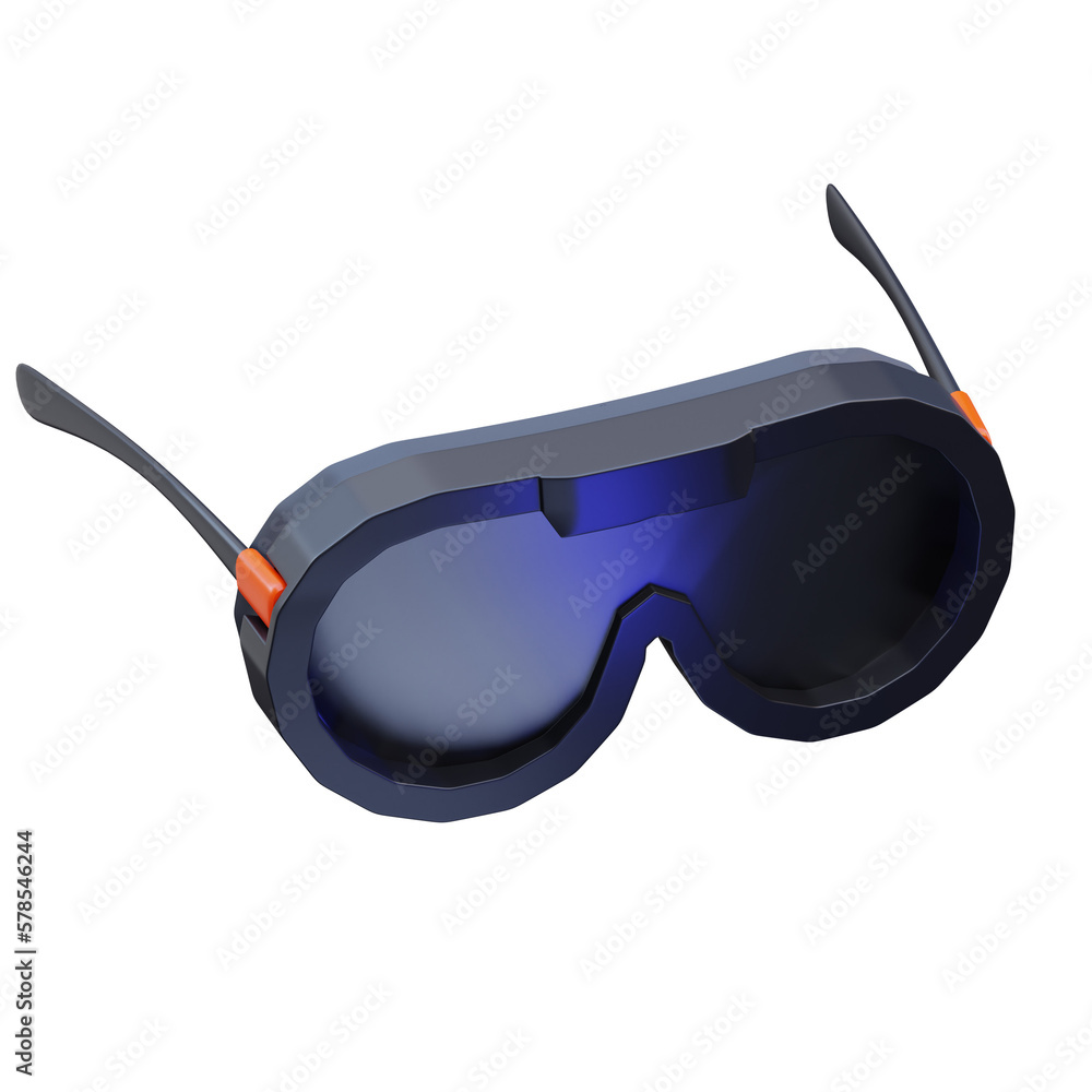 3d render Safety goggles icon illustration, suitable for safety design ...