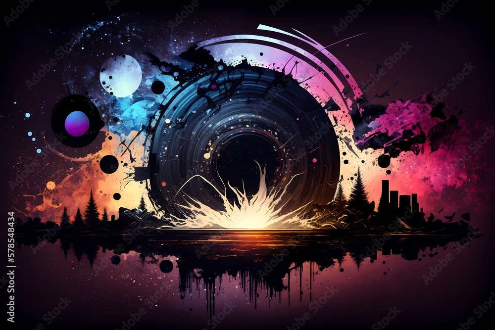 Futuristic music abstract visual background. Trendy techno beat ...