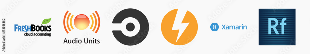 Software brand logo collection. Editorial vector logo set. Stock Vector ...