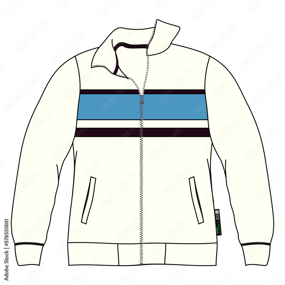 Zipped jacket mockup template design for soccer, football, baseball ...