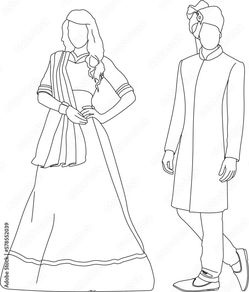 sketch vector illustration of indian bollywood actress in traditional ...