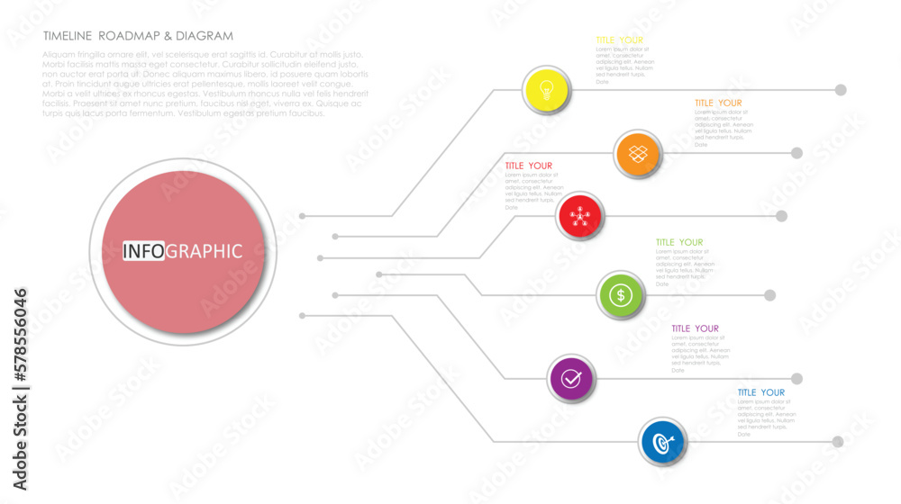 Fototapeta mapa świata dla dzieci timeline project diagram Infographic template for business ...