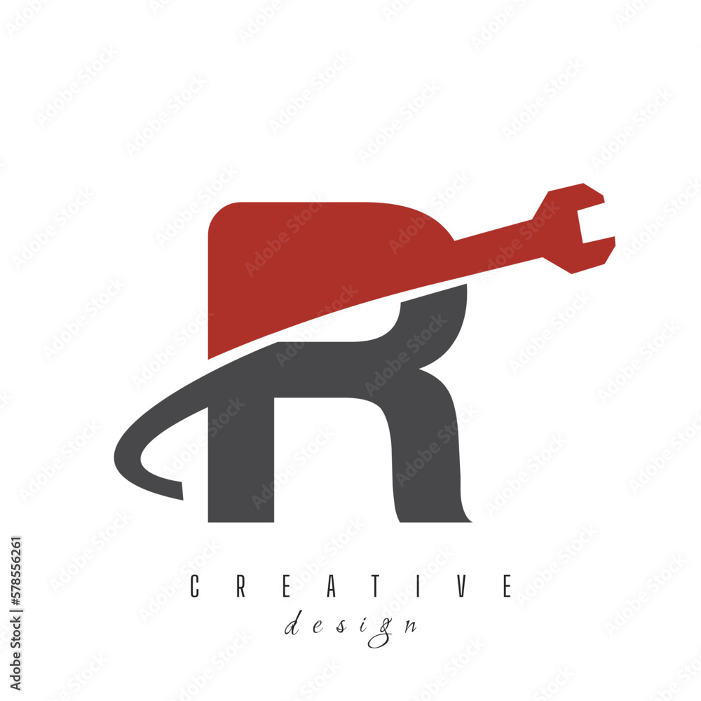 Letter R logo designs, R Repair logo, logo service letter designs Stock ...