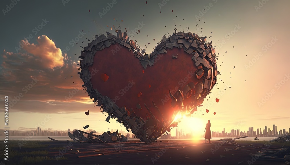 surreal crack heart , idea for inside feeling and mental health theme ...