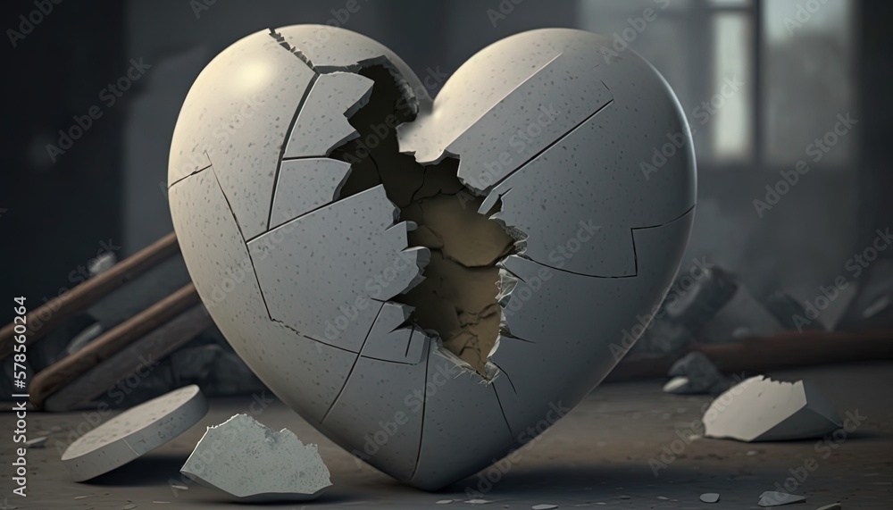 surreal crack heart , idea for inside feeling and mental health theme ...