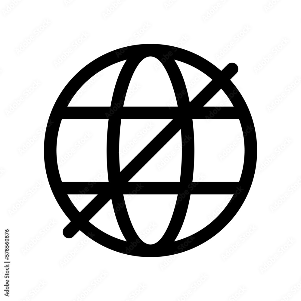 Editable vector no internet connection icon. Black, line style ...