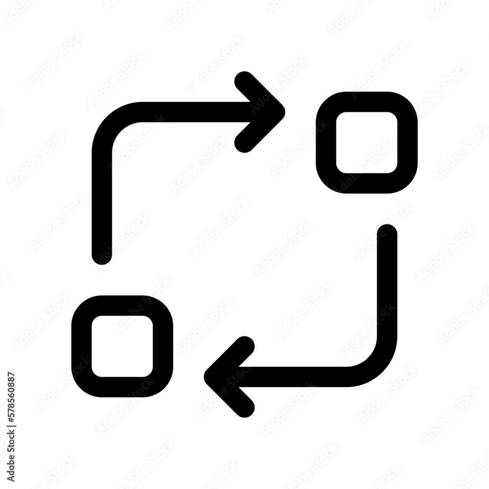 Vecteur Stock Editable vector data transfer synchronization icon. Black ...