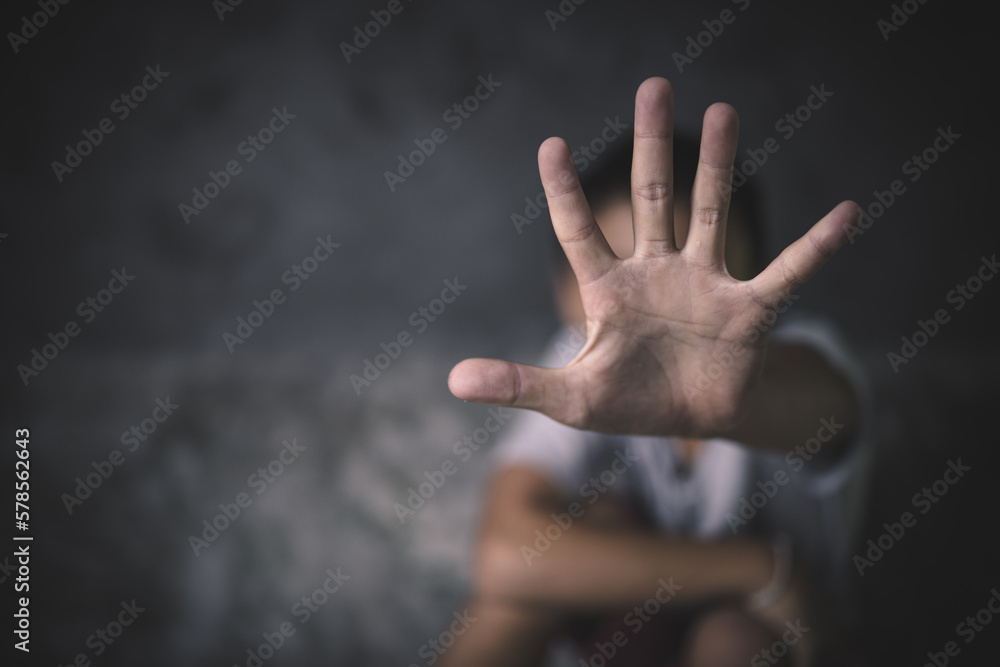 Stop abusing violence, Children violence and abused concept foto de ...