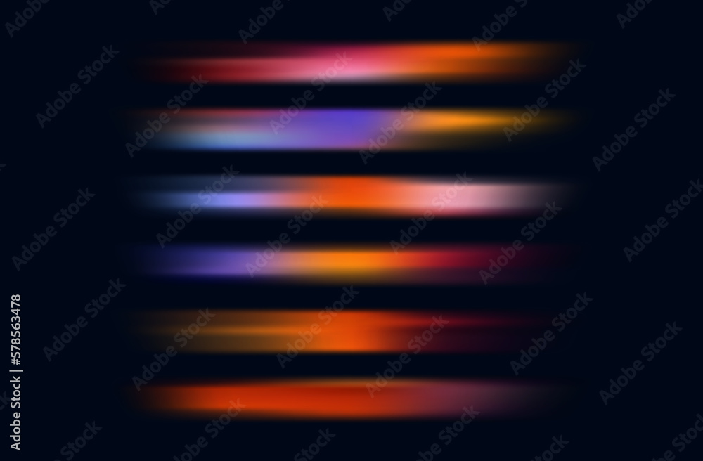 Rainbow flash of a scattered beam of light. Magical sparks of ...