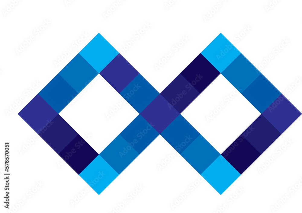 Infinity symbol infographic made up of cool color wheel. Graphic ...