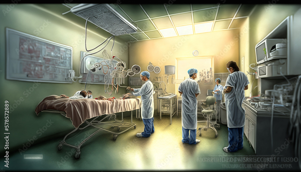 Hospital, The Surgical Room, The antiseptic smell of the room fills the ...