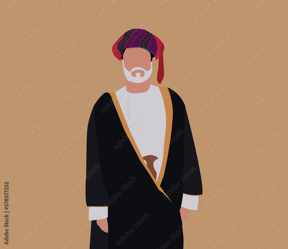 Arabic Omani character Stock Vector | Adobe Stock