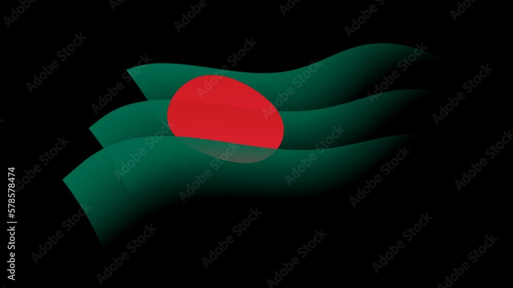 Bangladesh flag animated stylized watercolor. Waving bangladeshi flag ...