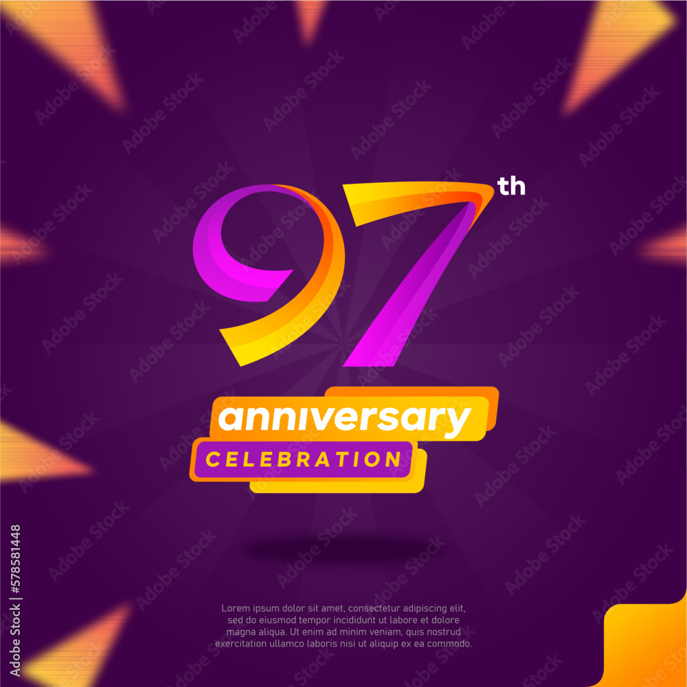 Number 97 logo icon design, 97th birthday logo number, 97th anniversary ...