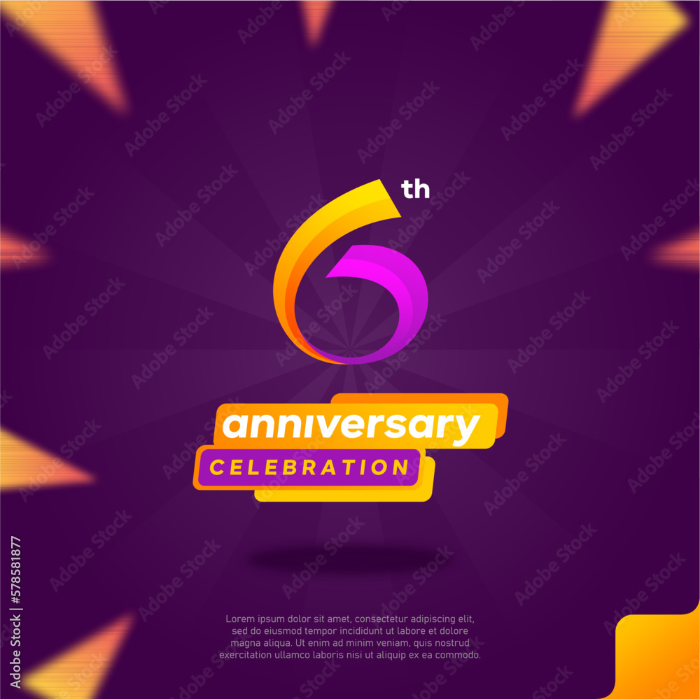 Number 6 logo icon design, 6th birthday logo number, 6th anniversary ...