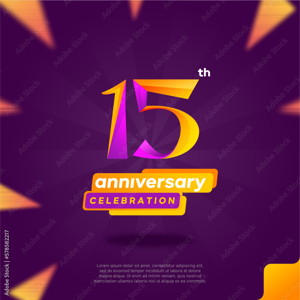 Number 15 logo icon design, 15th birthday logo number, 15th anniversary ...