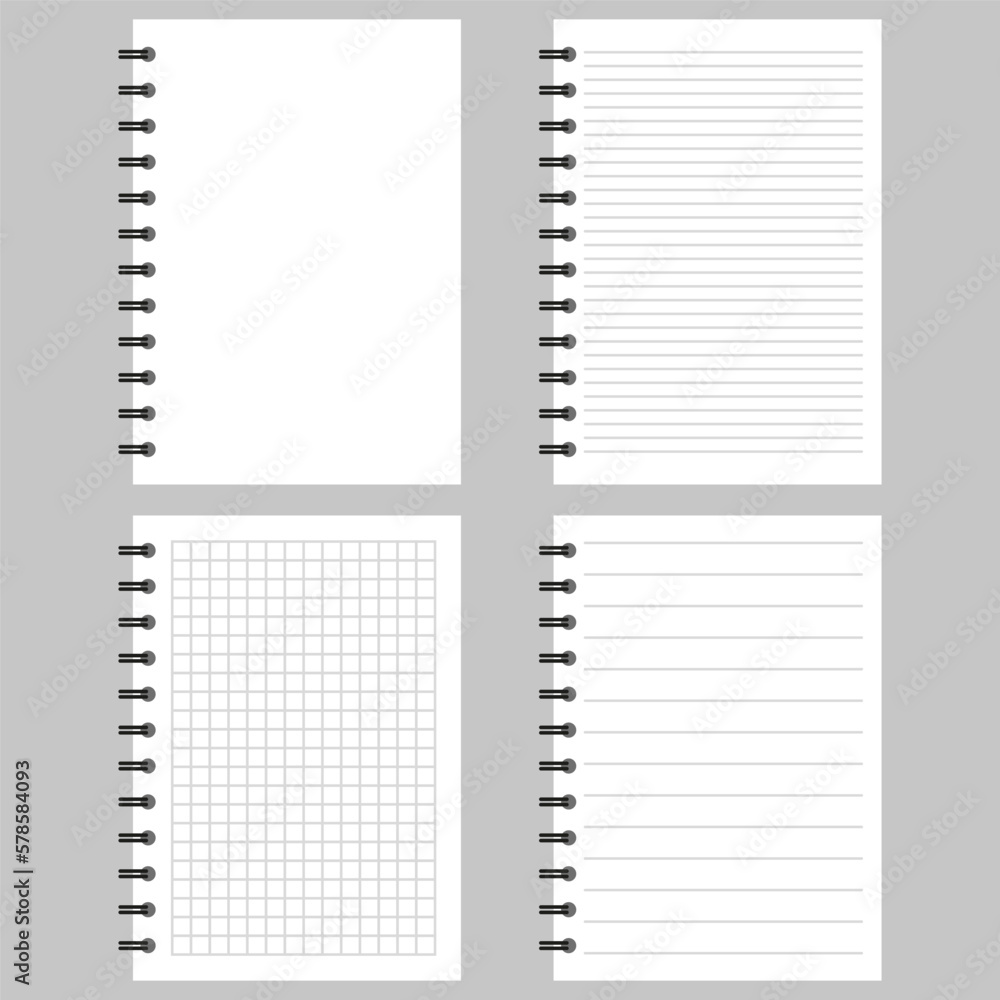 booklet with spring. School notebook. Notepad illustration. Vector ...