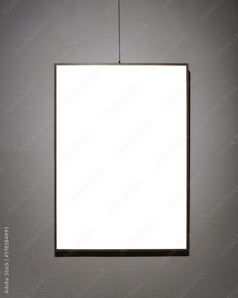 Picture frames with copy space for text hanging on the wall with ...