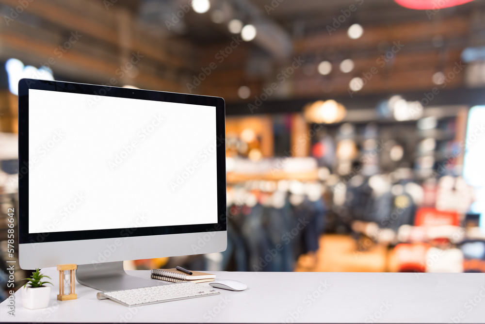 laptop monitor digital pc desk Mockup Blank screen computer desktop ...