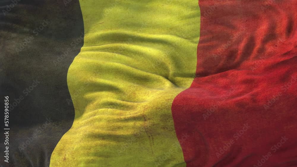 Belgian flag waving in wind video footage 4k ultra hd. Realistic ...