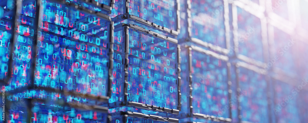 Computer code. Digital technology background. Cube with binary code ... Computer code. Digital technology background. Cube with binary code ...