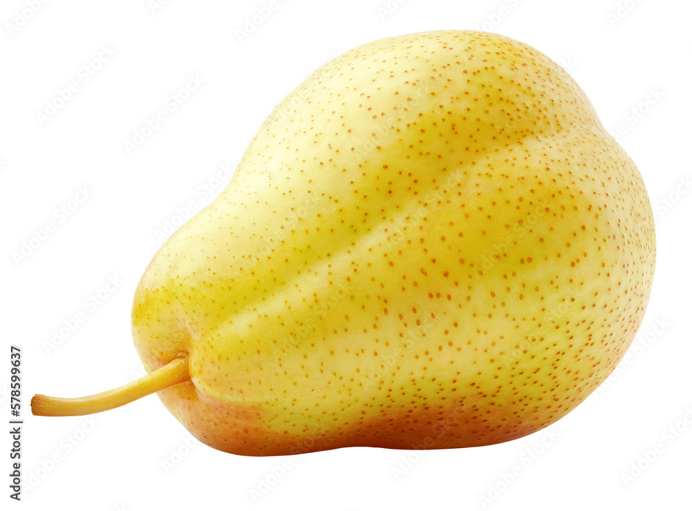 One red yellow pear fruits isolated on transparent background. Full ...