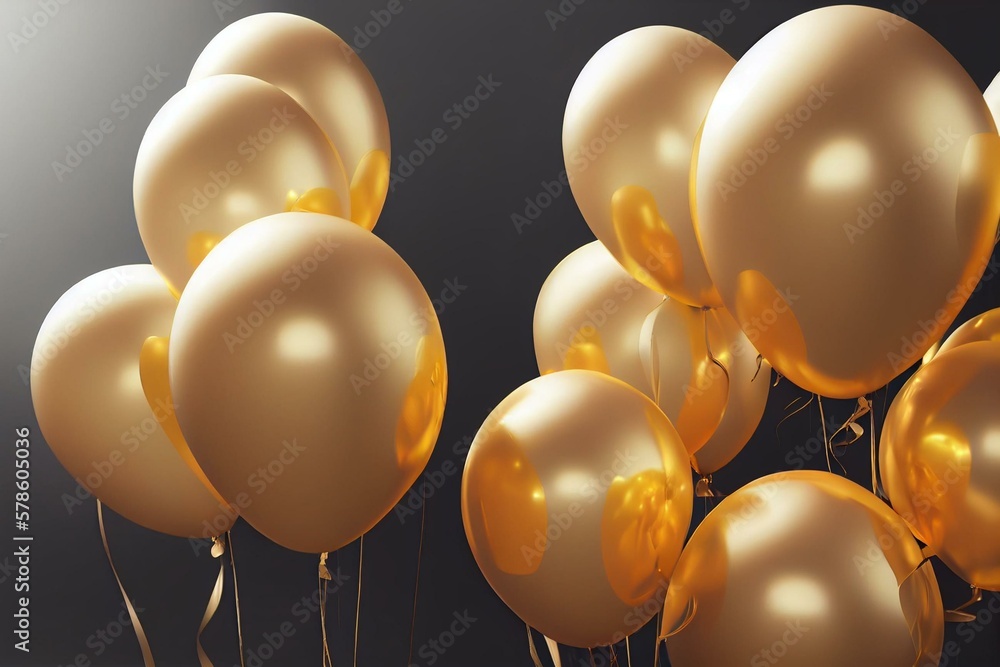 60 years old. Gold balloons number 60th anniversary, happy birthday ...