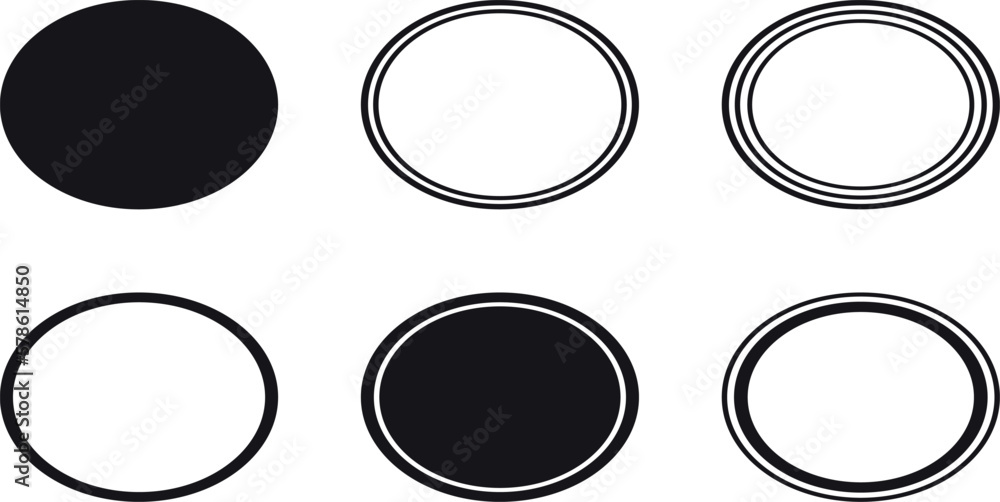 Vetor de Oval Border. Basic Shapes Oval Monogram frame Basic Shapes ...