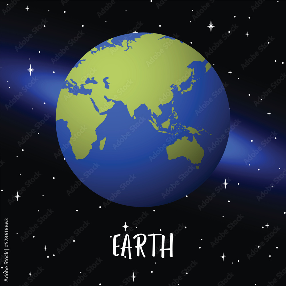 Vector illustration of earth in outer space Stock Vector | Adobe Stock
