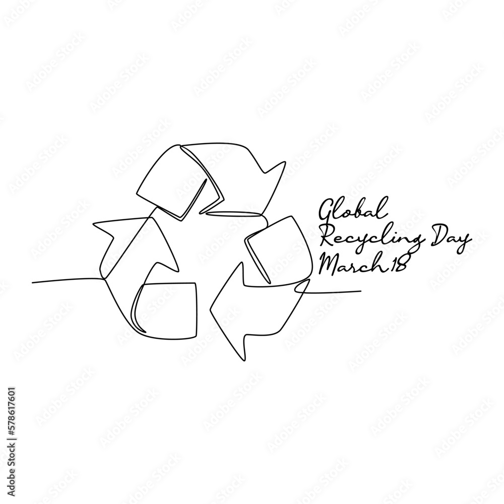 single line art of global recycle day good for global recycle day ...