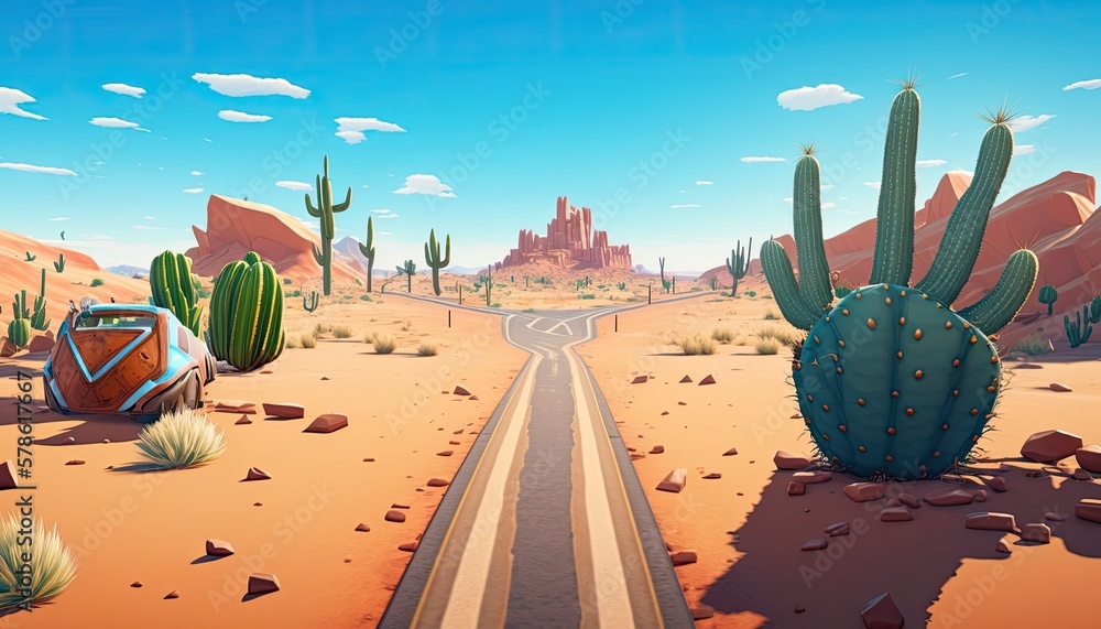 2D highway road in the middle of a desert background wallpaper. Gaming ...