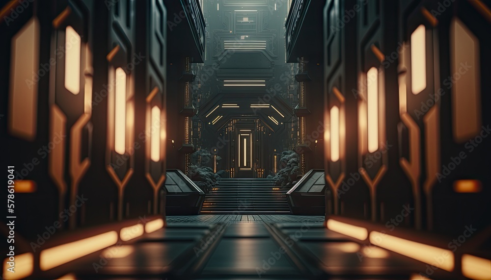 Cyberpunk futuristic technology concept art. Generative AI ilustração ...