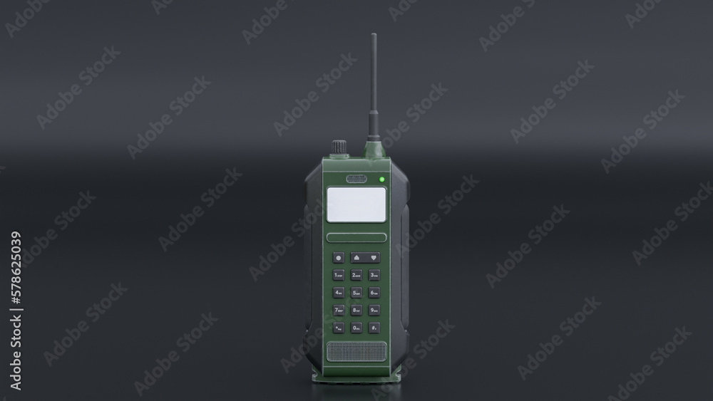 Front view military dual band radio on black background premium photo ...