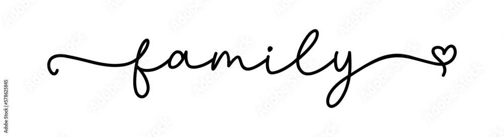 Family. Vector typography text. Inscription for home design, doormat ...