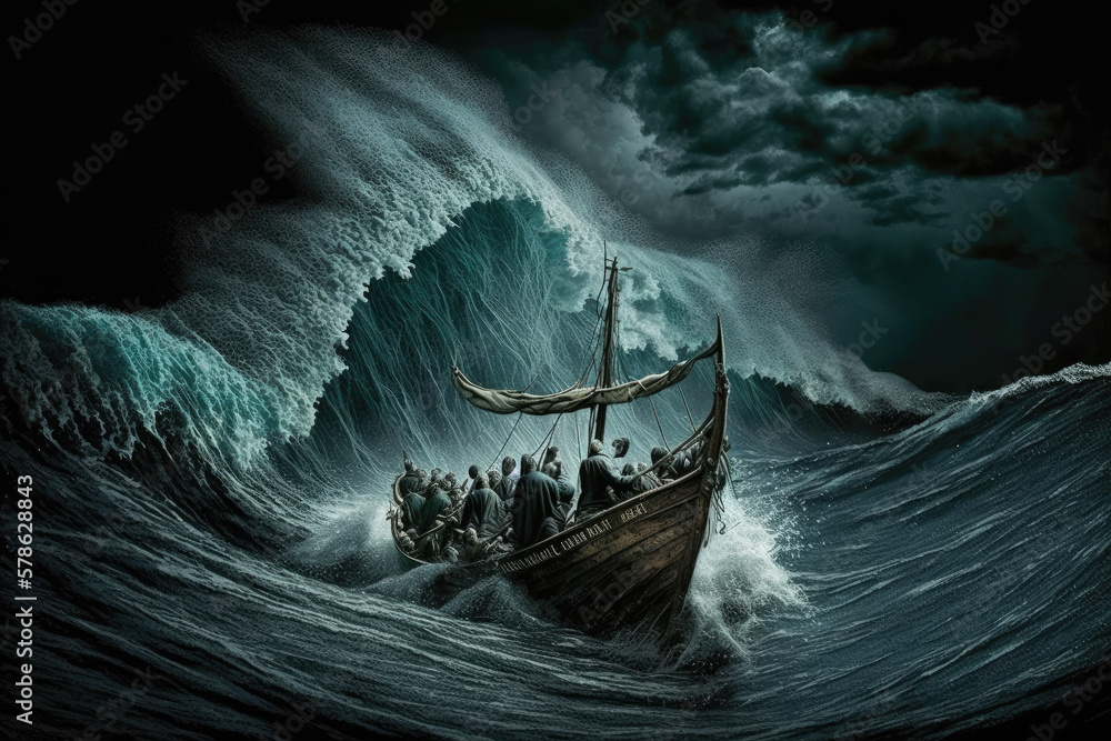 Jesus Calms the Storm: A Miraculous Display of Power and Faith Stock ...