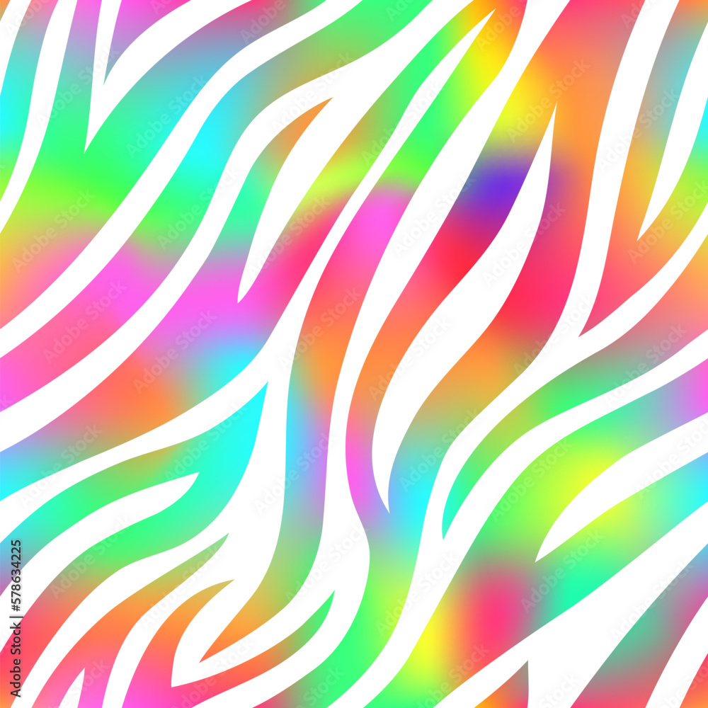 Colorful Zebra Print Backgrounds Neon