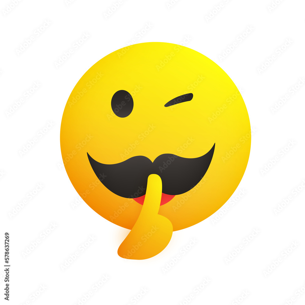 Winking, Shushing Face Showing Make Silence Sign - Cheeky Emoji Face ...